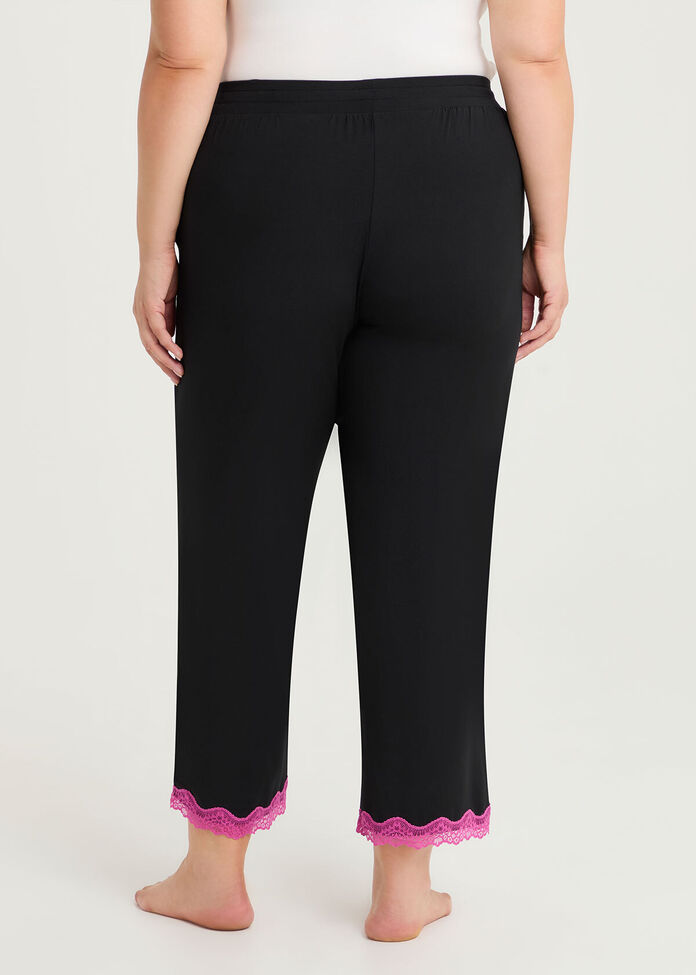 Shop Plus Size Modal Lace Trim Pyjama Pant, Black | Taking Shape AU