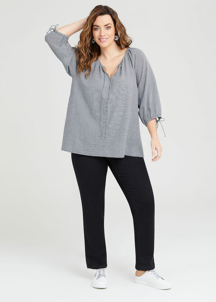 Shop Plus Size Seersucker Gingham Top in Blue | Taking Shape AU