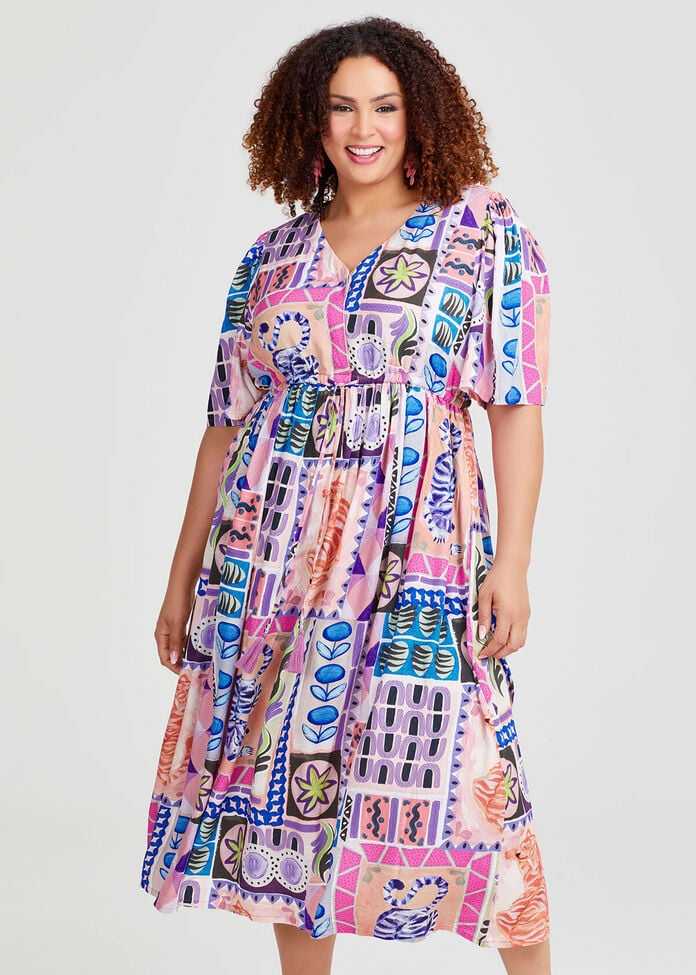 Shop Plus Size Natural Fun In The Sun Maxi Dress, Multi | Taking Shape NZ