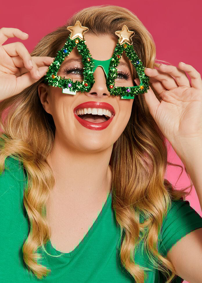 Shop Christmas Tree Glasses in Green | Accessories | Taking Shape AU