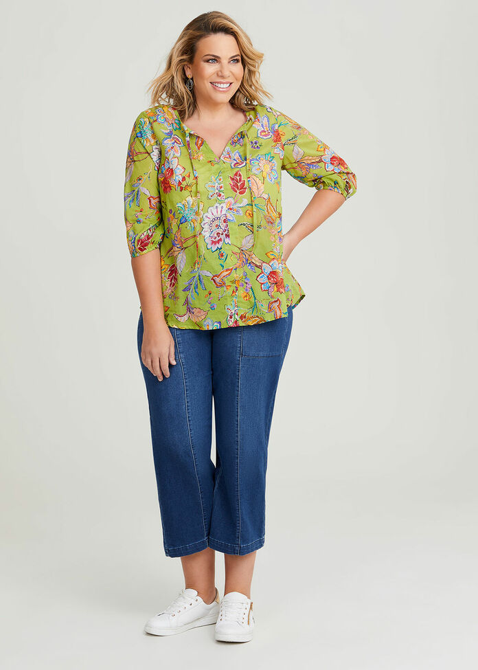 Shop Plus Size Cotton Watercolour Floral Top in Multi | Taking Shape AU