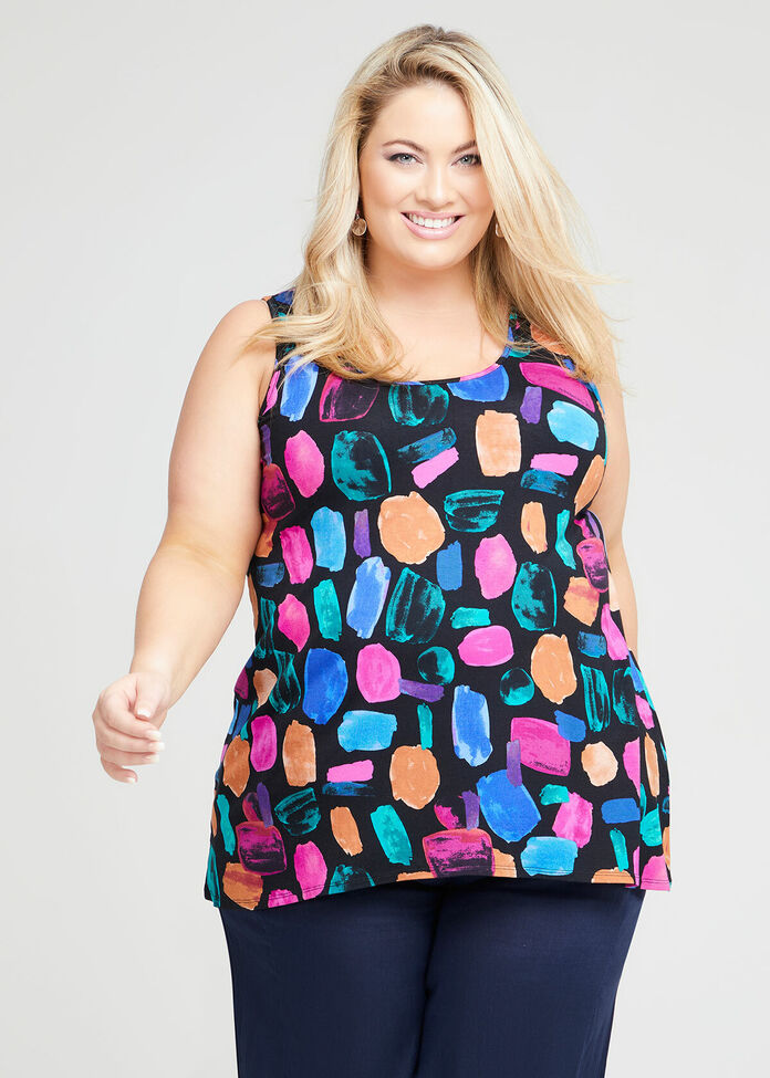 Shop Plus Size Multi Print Bamboo Tank, Multi | Taking Shape NZ