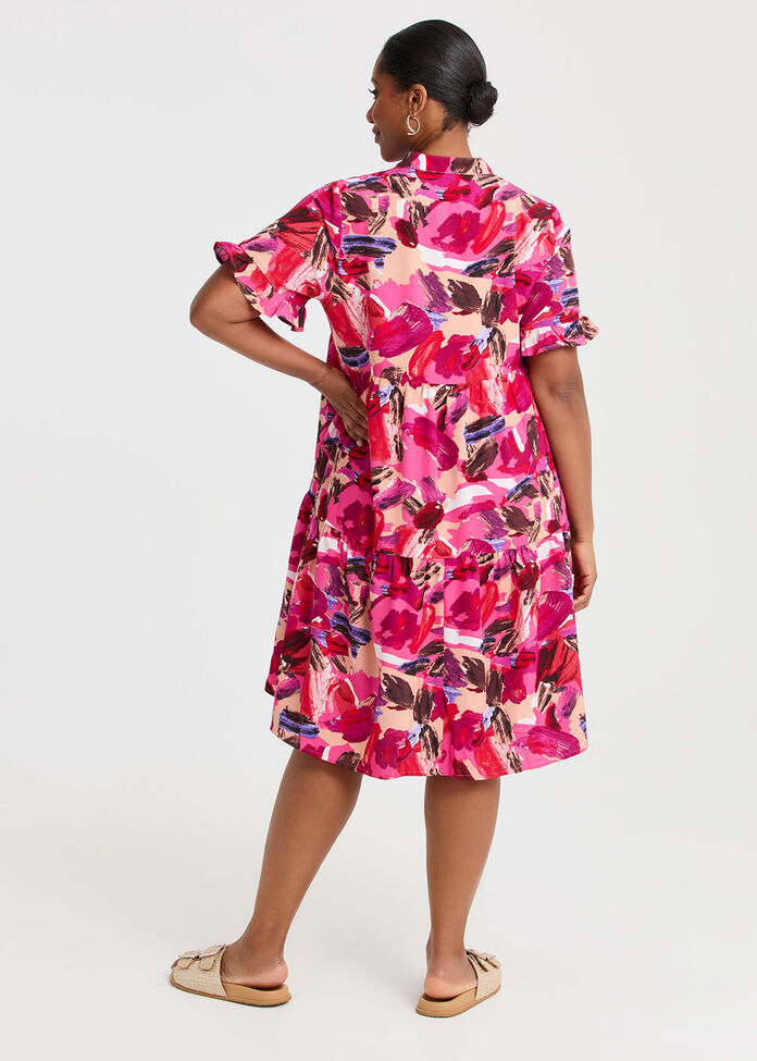 Shop Plus Size Abstract Tier Shirt Dress, Print | Taking Shape NZ