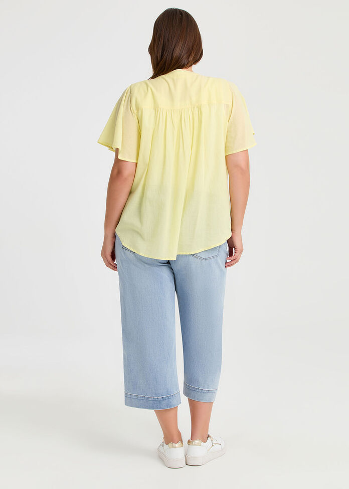 Shop Plus Size Cotton Pintuck Yoke Top, Yellow | Taking Shape AU