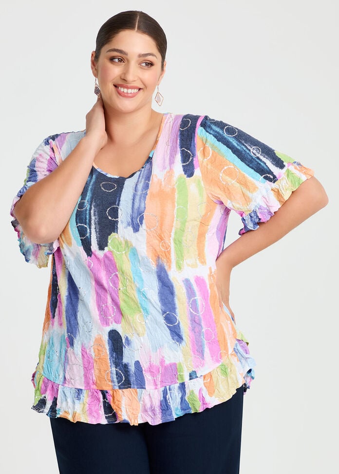 Shop Plus Size Salsa Bamboo & Foil Crush Top, Multi | Taking Shape HK