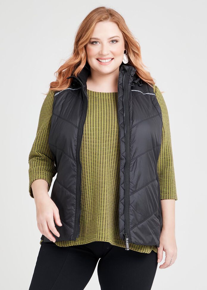 Shop Plus Size Quilted Hooded Puffer Vest, Black | Taking Shape AU