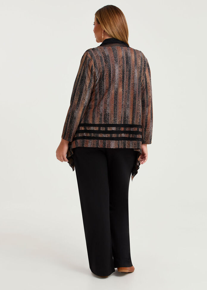 Shop Plus Size Mesh Trim Burnout Cardigan, Brown | Taking Shape AU