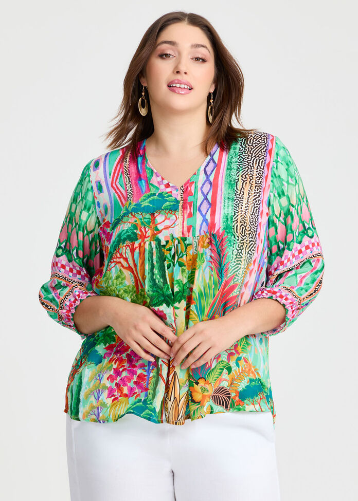 Shop Plus Size Natural Tropics Top, Floral | Taking Shape NZ