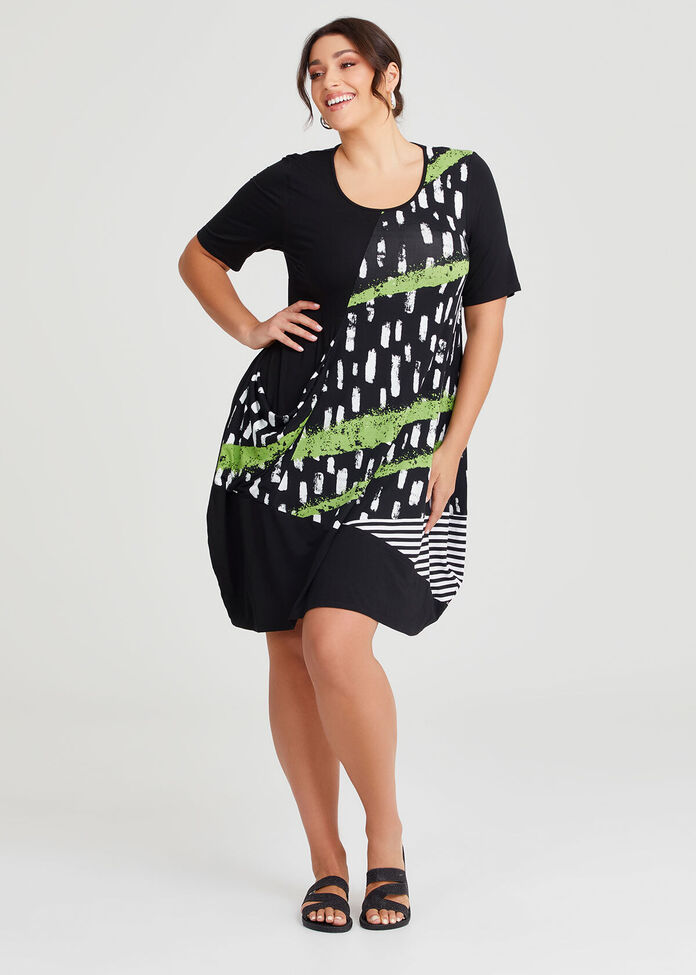 Shop Plus Size Spliced Angled Bamboo Dress, Multi | Taking Shape AU