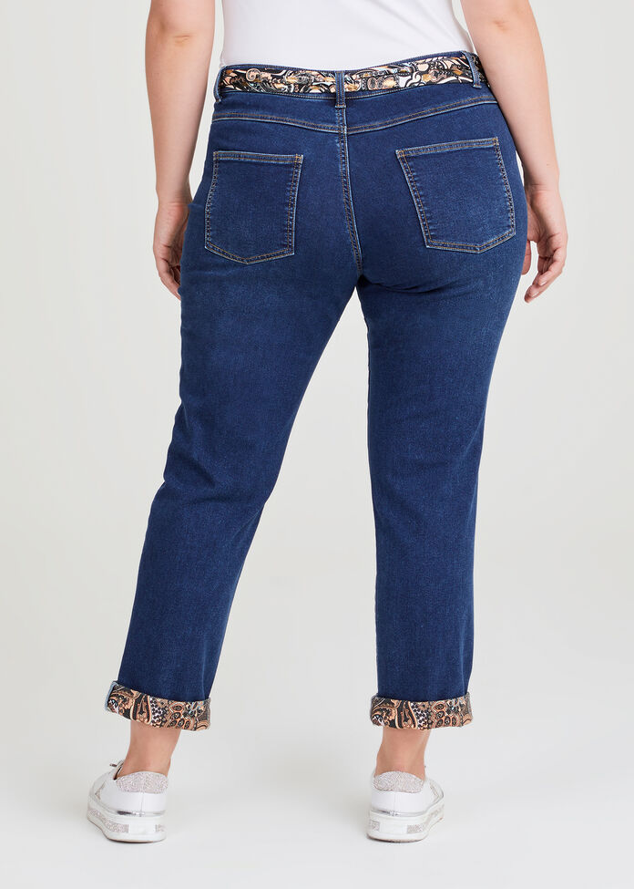 Shop Plus Size Easy Fit Printed Cuff Jean, Blue | Taking Shape AU