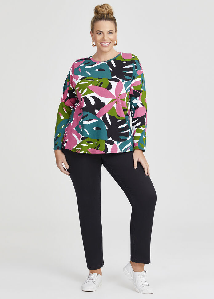 Shop Plus Size Cotton Graphic Palm Top, Multi | Taking Shape AU