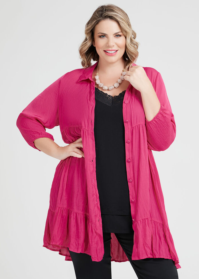 Shop Plus Size Luxe Glam Tier Shirt, Pink | Taking Shape AU