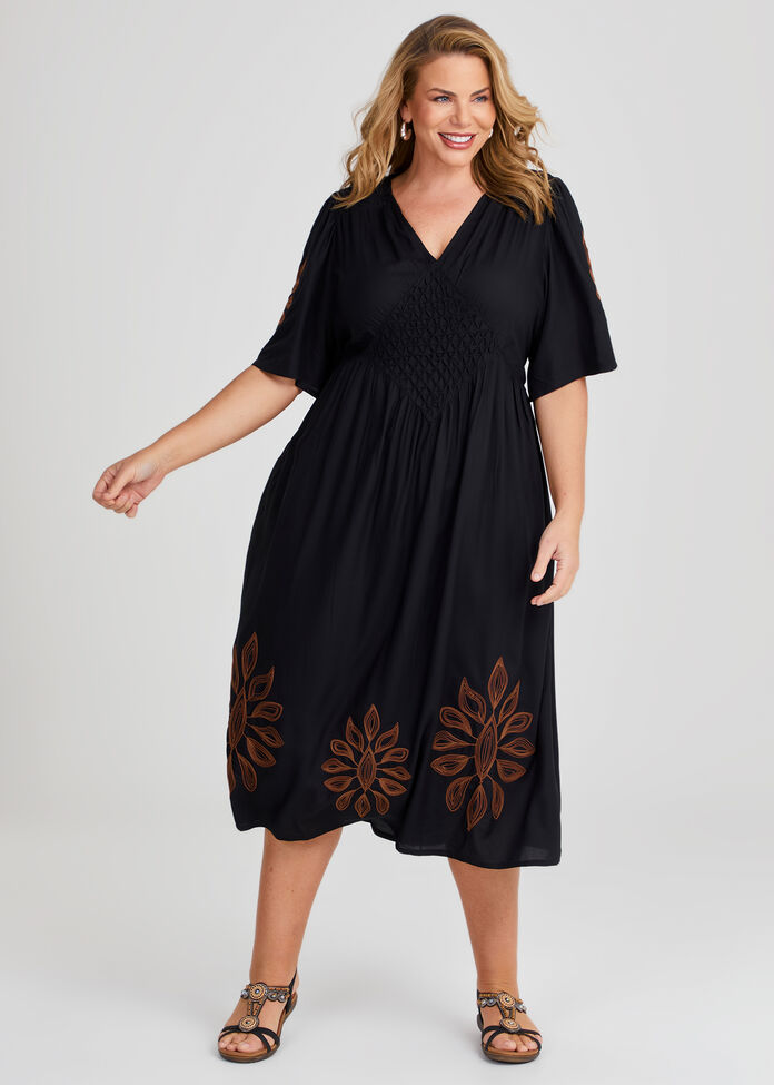 Shop Plus Size Natural Elliette Dress in Multi | Taking Shape NZ