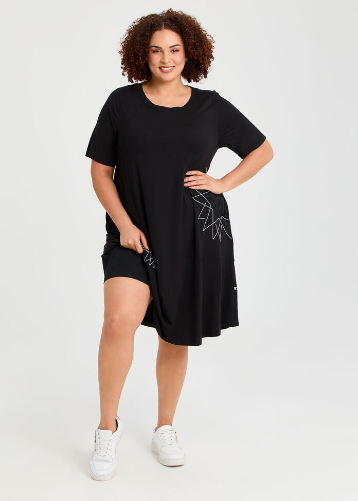 Shop Plus Size Natural Stars Align Dress, Black | Taking Shape AU