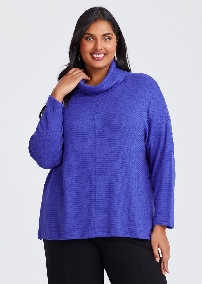 Shop Plus Size Natural Rib Sienna Top, Blue | Taking Shape NZ
