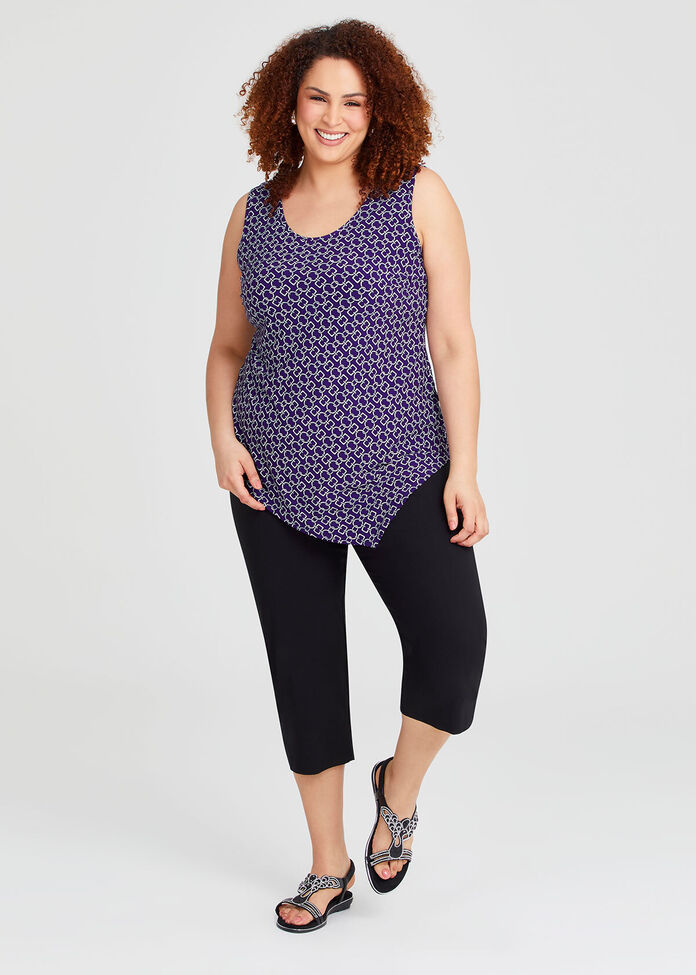 Plus Size Printed Mix Media Tank Purple & Silver | Taking Shape AU