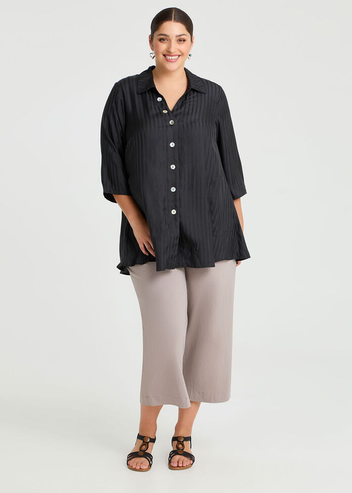 Shop Plus Size Self Stripe Shirt, Black | Taking Shape AU
