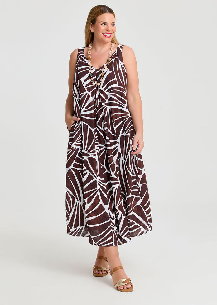 Shop Plus Size Linen Blend Retreat Maxi Dress, Multi | Taking Shape NZ