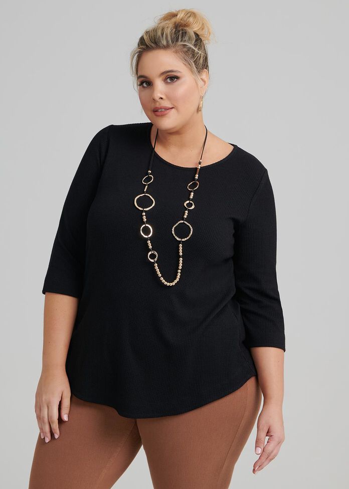 Shop Plus Size Staple Curved Hem Top, Black | Taking Shape AU