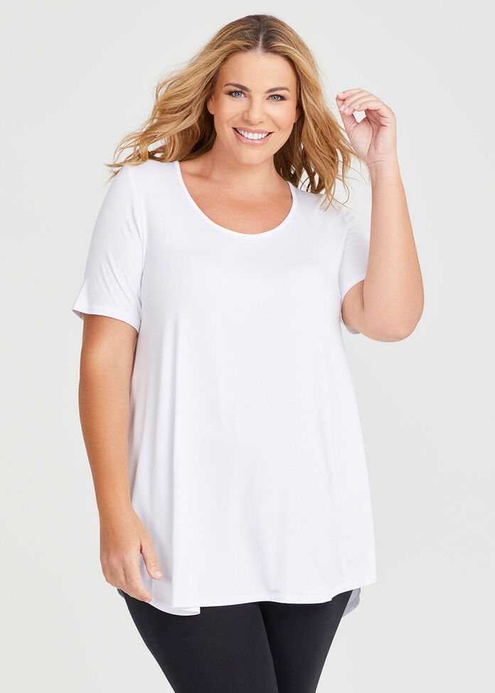 Plus Size Women's Bamboo Base Short Sleeve Top White | Taking Shape AU