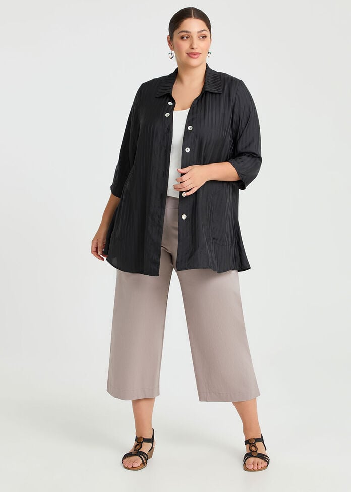 Shop Plus Size Self Stripe Shirt, Black | Taking Shape AU