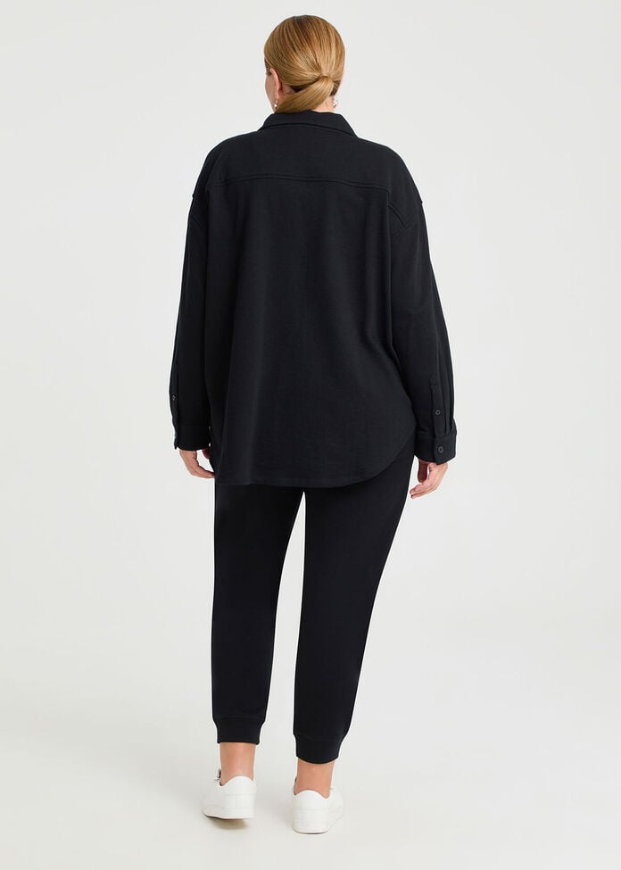 Shop Plus Size Sweat Shacket, Black | Taking Shape NZ