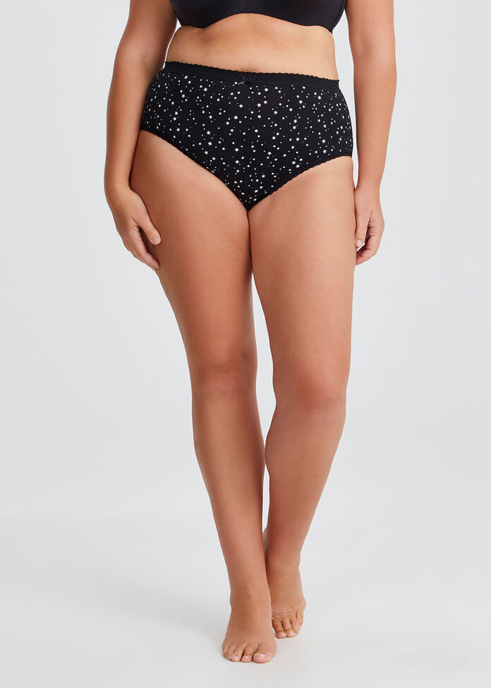5 Pack Plus Size Black & White Cotton Star Briefs |Taking Shape AU