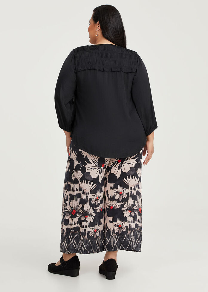 Shop Plus Size Luxe Florence Shirring Top, Black | Taking Shape UK