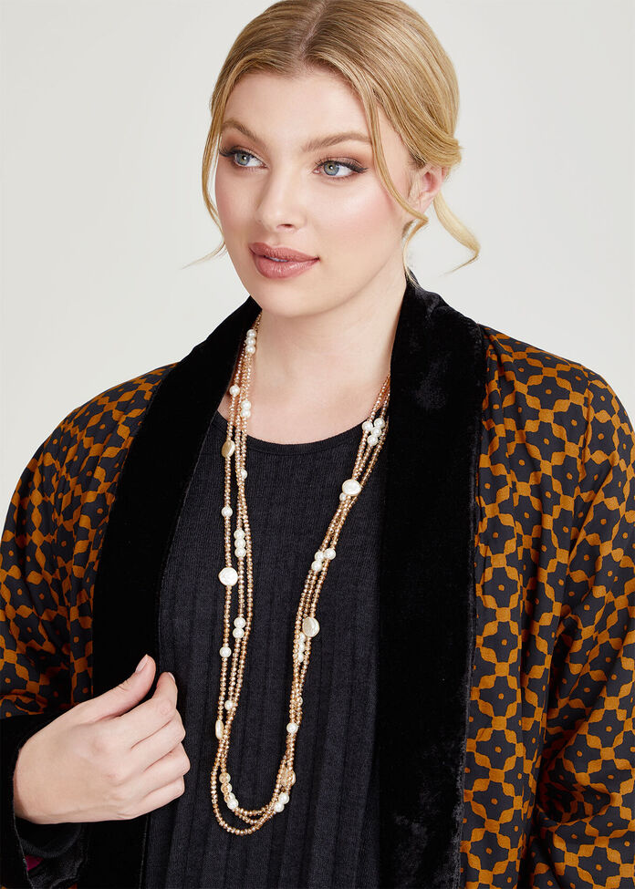 Shop Pearl & Crystal Long Necklace in Multi | Accessories | Taking Shape AU