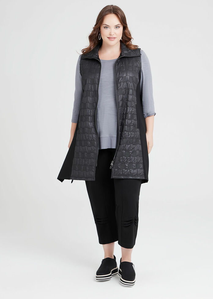 Shop Plus Size Ivy Quilted Bamboo Ponte Vest, Black | Taking Shape AU