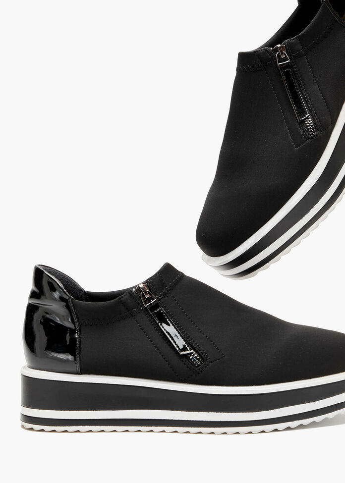 Shop Striped Wedge Zip Front Shoe | Comfortable Shoes | Taking Shape AU