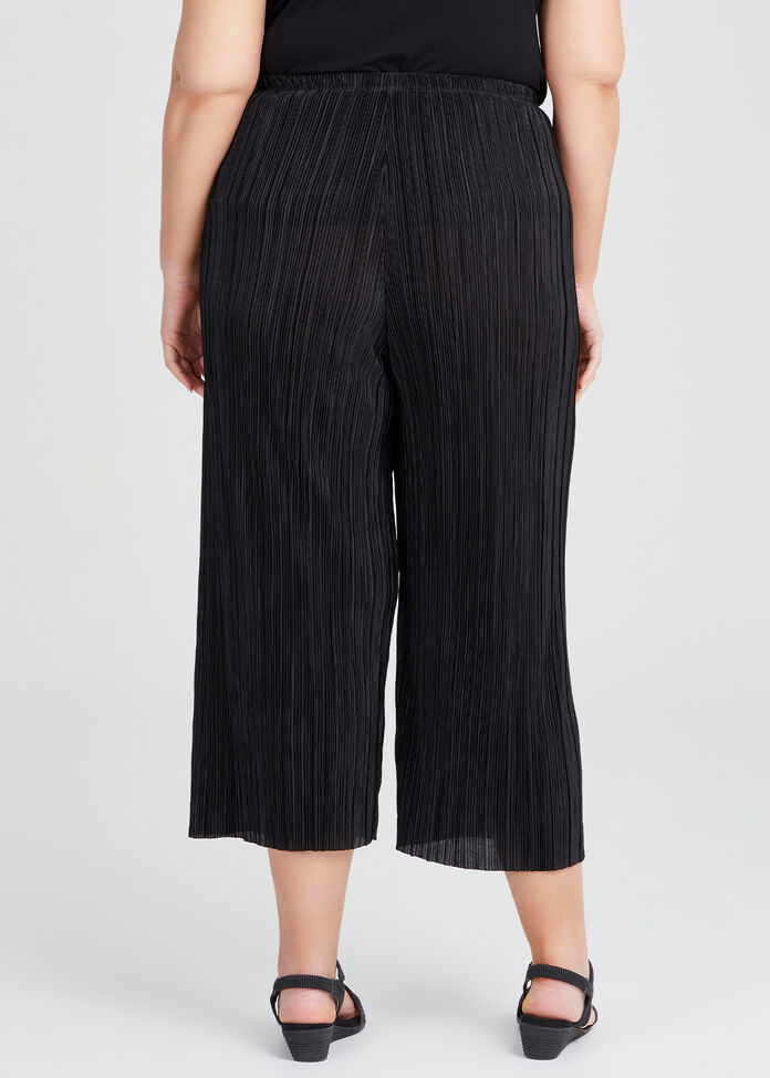 Shop Plus Size Plisse Culotte Pant, Black | Taking Shape NZ