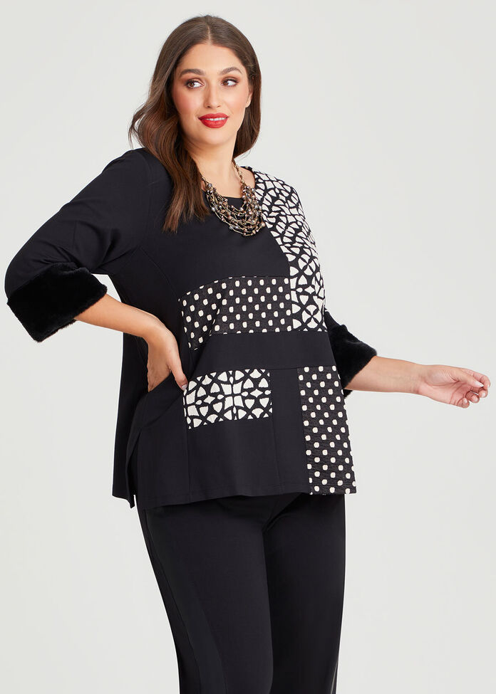 Shop Plus Size Spot Check Bamboo Ponte Top Black Taking Shape Au