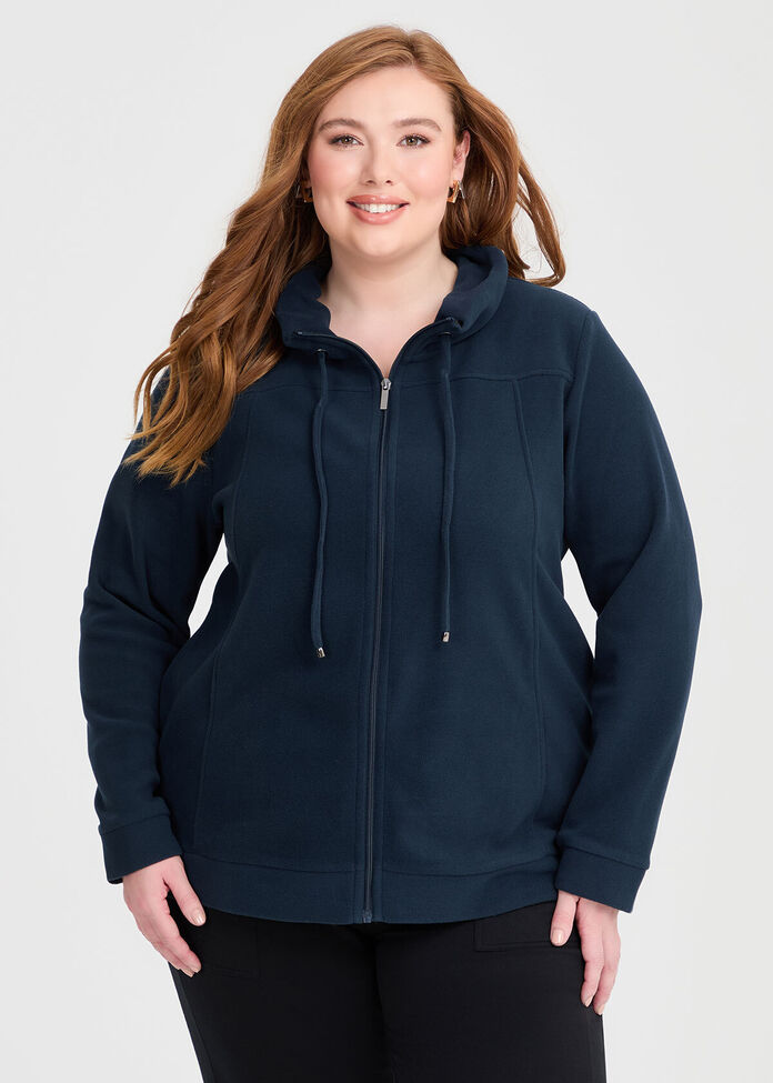 Shop Plus Size Polar Fleece Zip Front Jacket in Blue | Taking Shape NZ