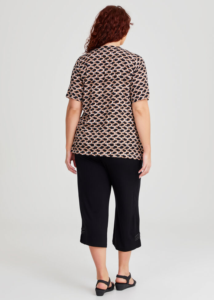 Shop Plus Size Button Trim Natural Top, Print | Taking Shape NZ