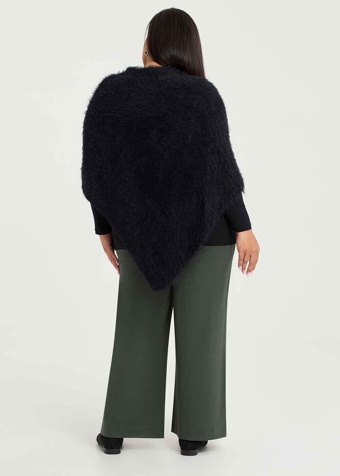 Fluffy Black Poncho: Plus Size Women's | Taking Shape AU