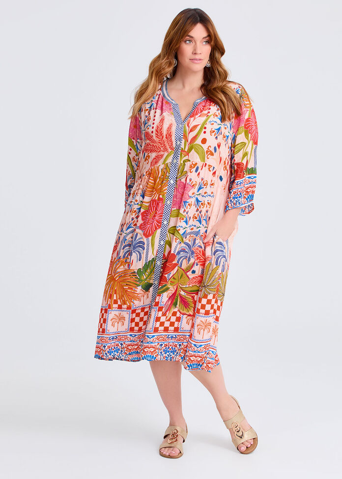 Shop Plus Size Natural Mystic Sunrise Dress, Multi | Taking Shape UK