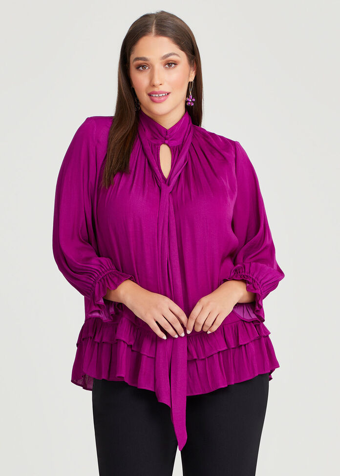 Shop Plus Size Luxe Brittany Bow Top, Red | Taking Shape AU