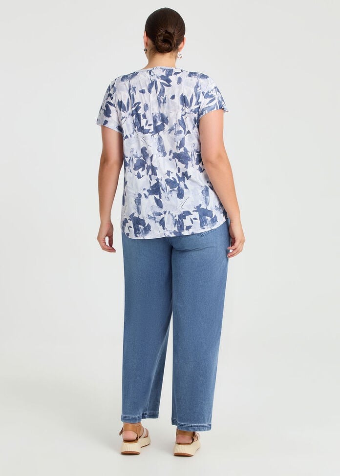 Shop Plus Size Kylie Henley Neck Top, Blue | Taking Shape NZ