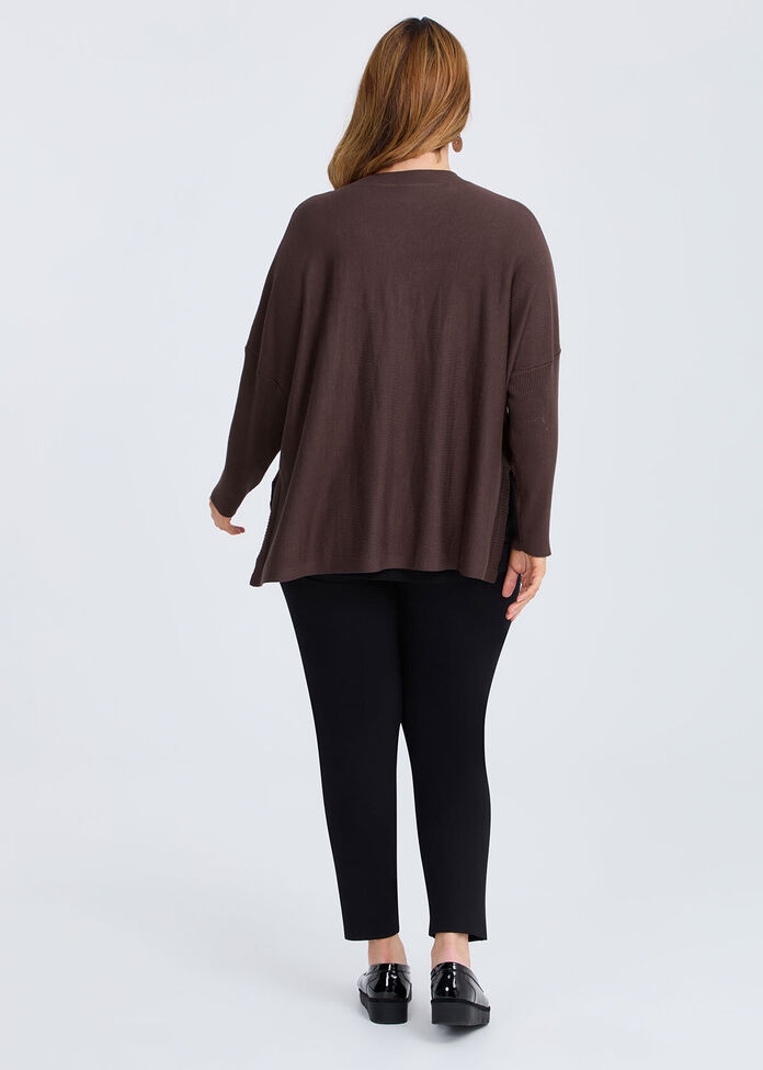 Shop Plus Size Batwing Natural Knit Cardigan, Brown | Taking Shape AU
