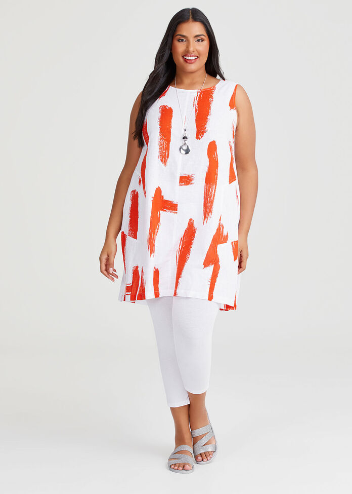 Plus Size Women's Abstract Print Linen Tunic | Taking Shape AU