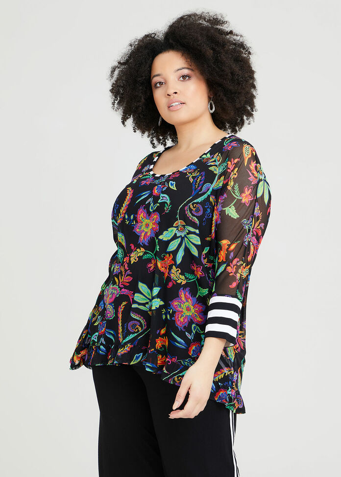 Shop Plus Size Mesh Floral Days Top, Multi | Taking Shape AU