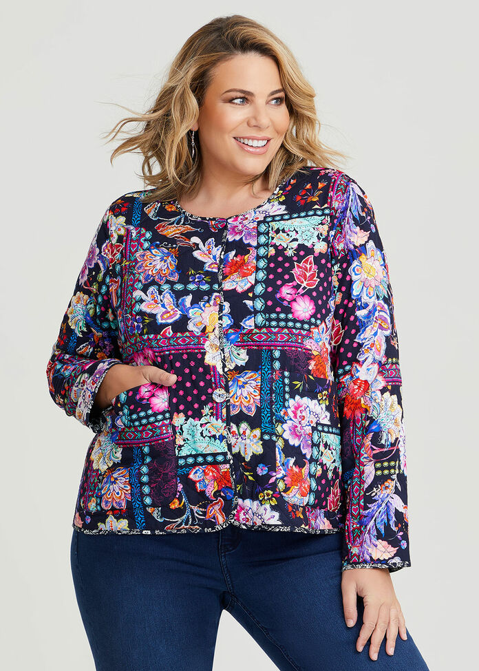 Shop Plus Size Reversible Quilted Jacket, Multi | Taking Shape AU