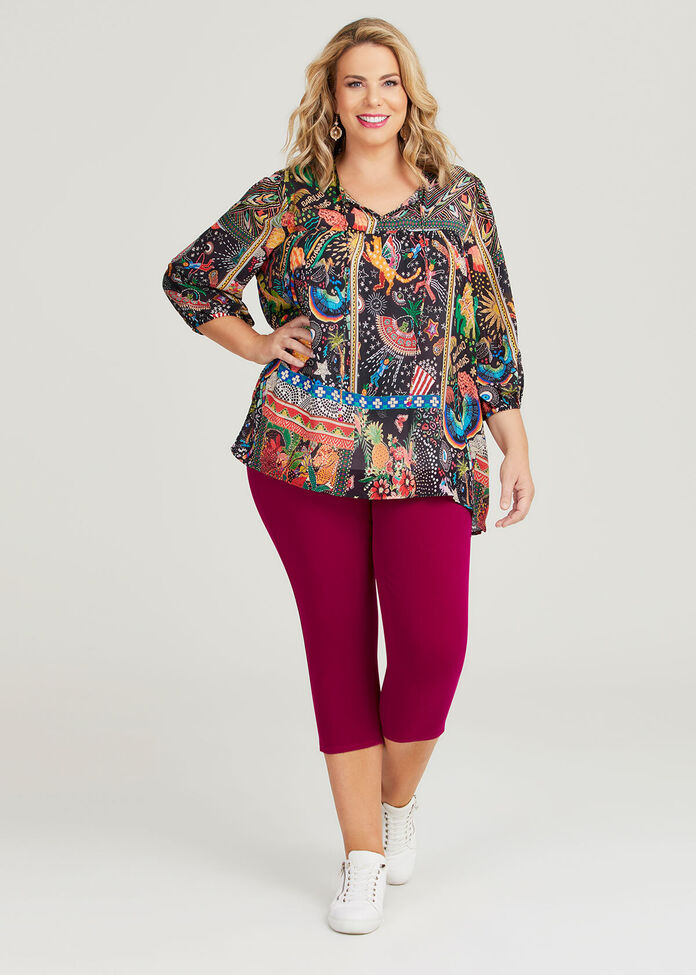 Shop Plus Size Natural Carnivale Mix Top in Multi | Taking Shape NZ