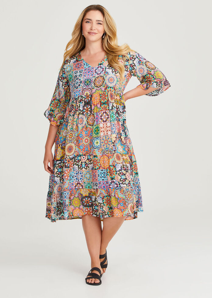 Shop Plus Size Natural Mystic Mosaic Dress in Multi | Taking Shape AU