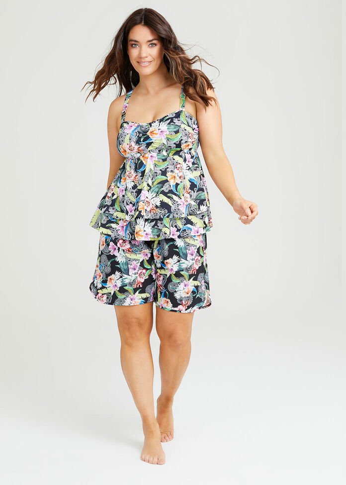 Shop Plus Size Floral Print Layer Tankini, Multi | Taking Shape AU