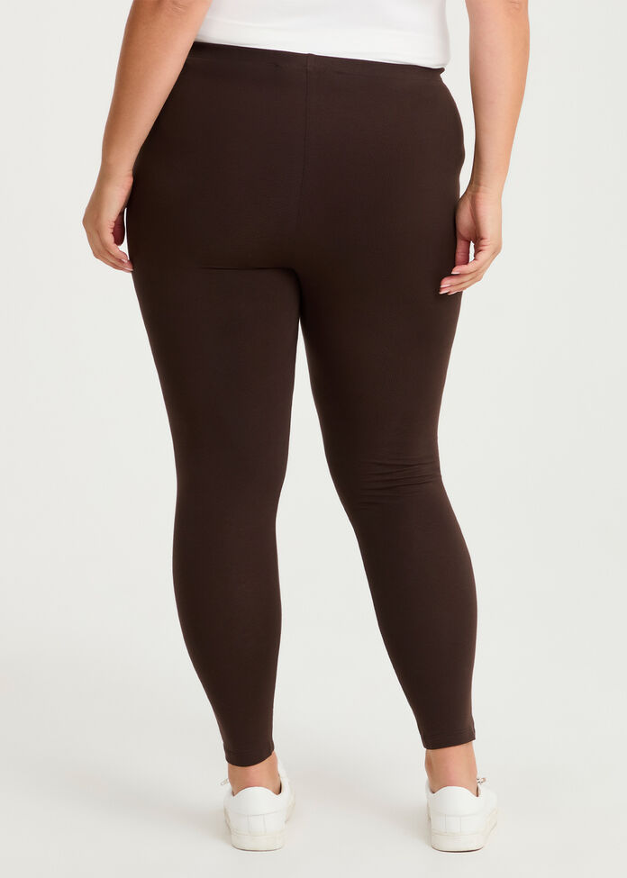 Shop Plus Size Good Earth Australian Cotton Full Length Legging, Brown ...
