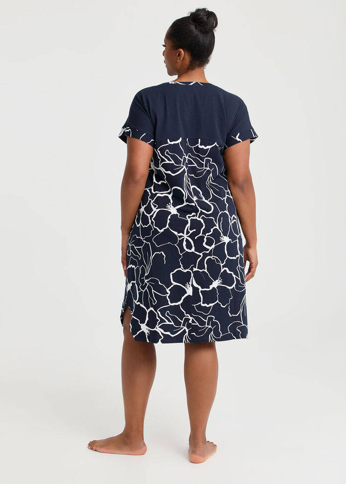 Shop Plus Size Australian Cotton Flora Nightie, Blue | Taking Shape AU