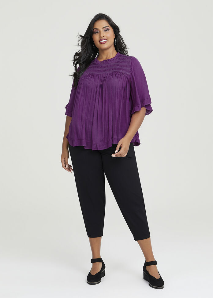 Shop Plus Size Luxe Stella Shirring Top, Red | Taking Shape AU