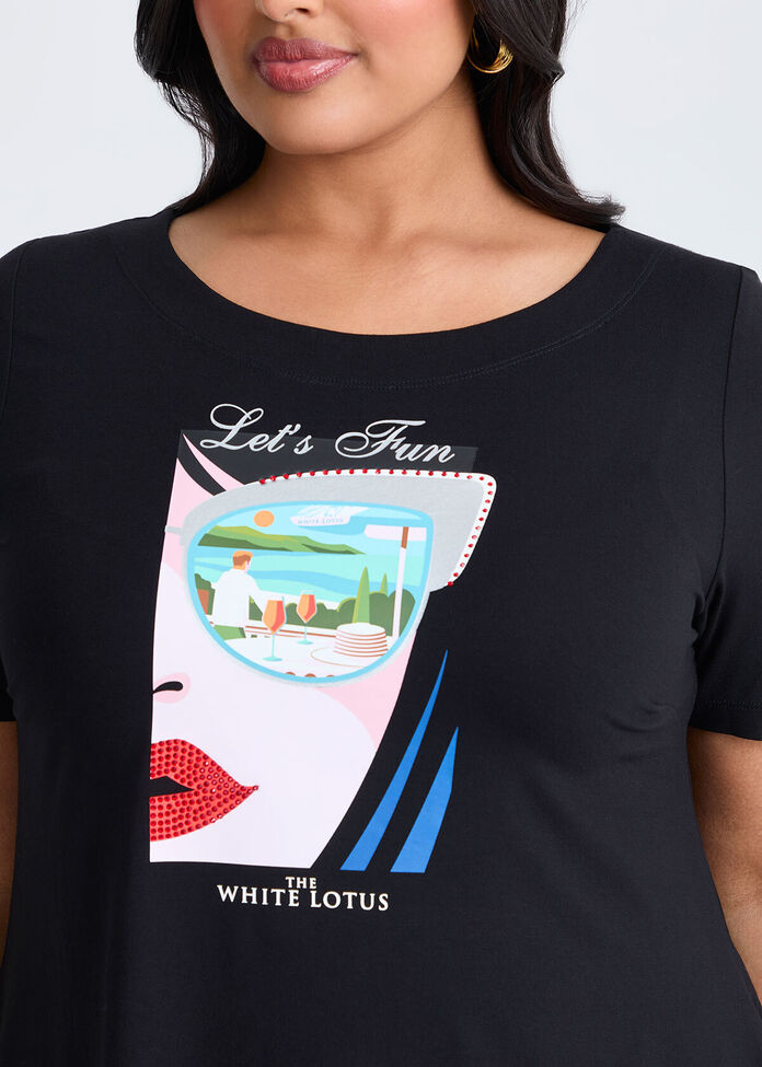 Shop Plus Size The White Lotus HBO Original Let's Fun Top, Black ...